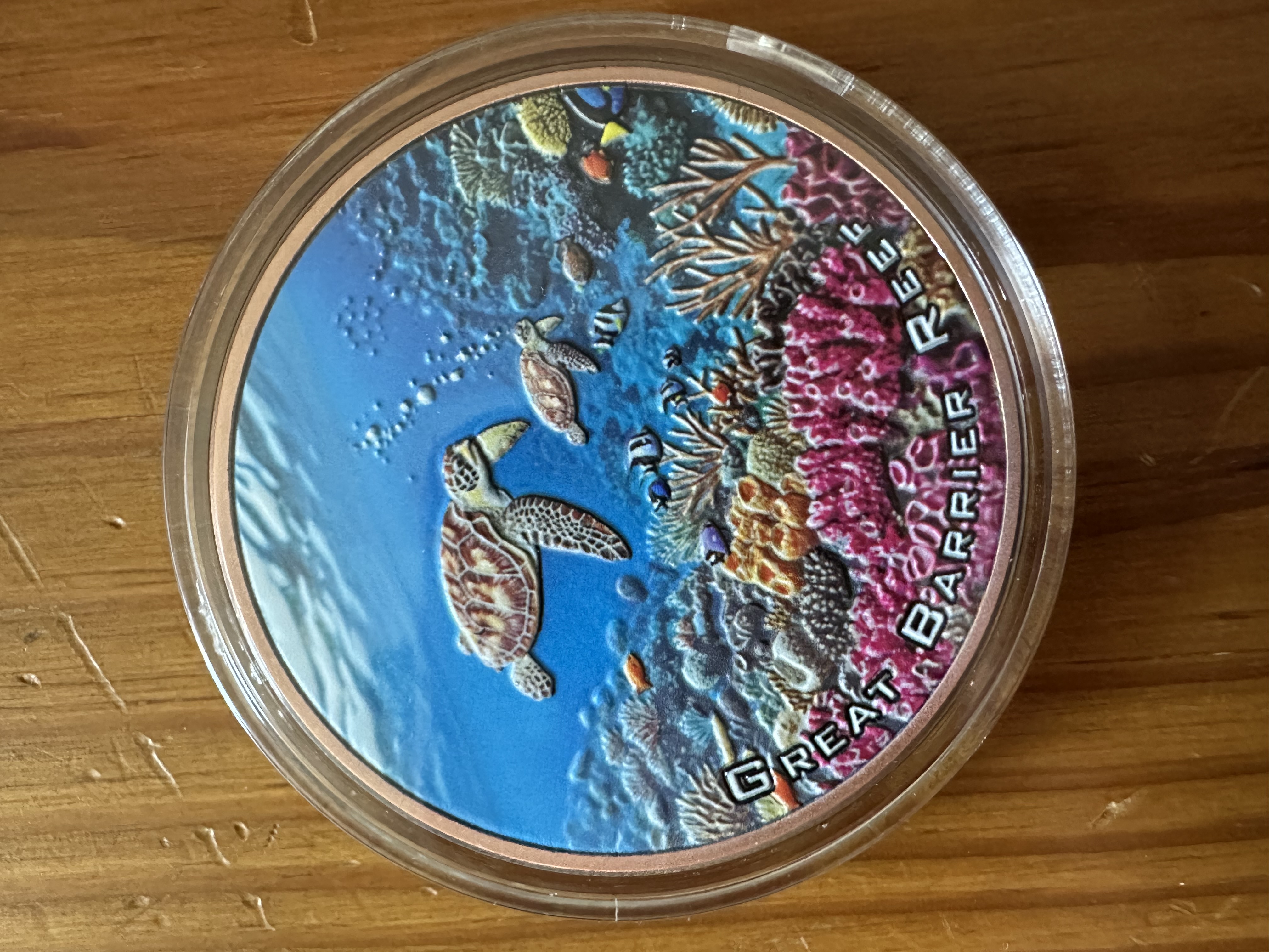 5oz Great Barrier Reef Colorized Copper in Capsule | PeerMetals