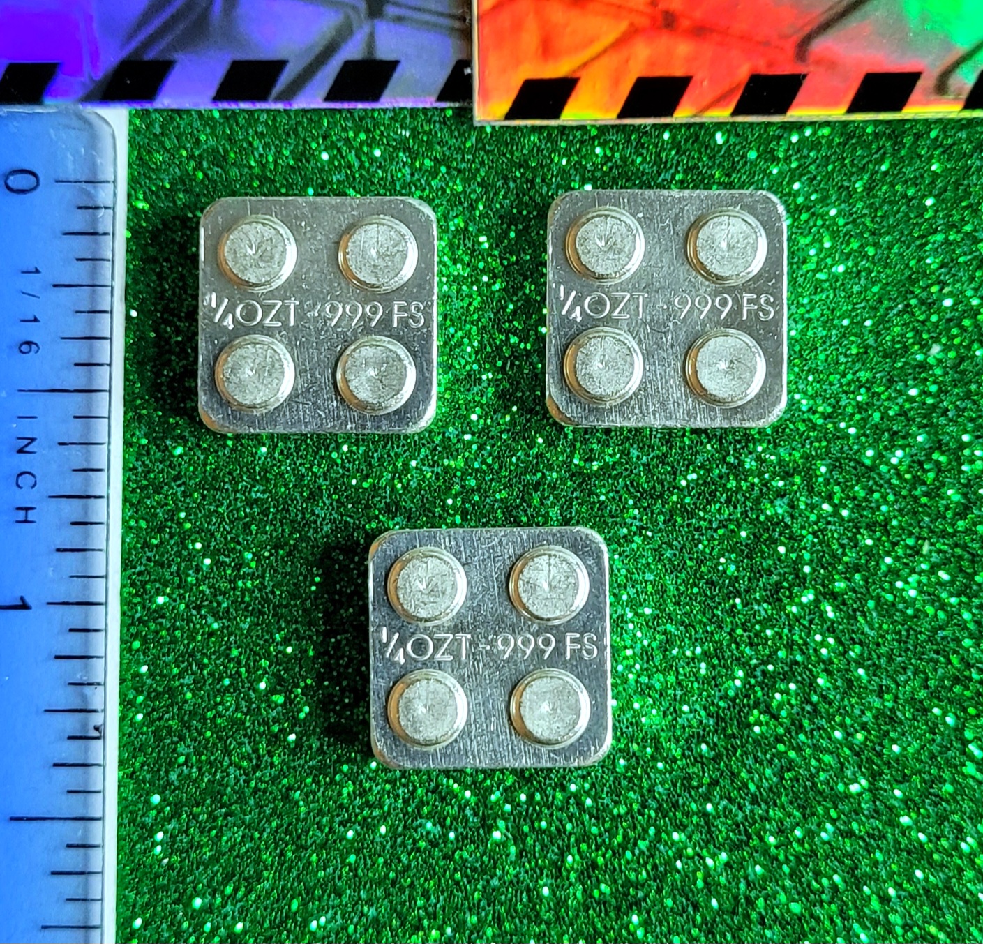 (x3) 1/4 oz Silver Lego Bocks | PeerMetals