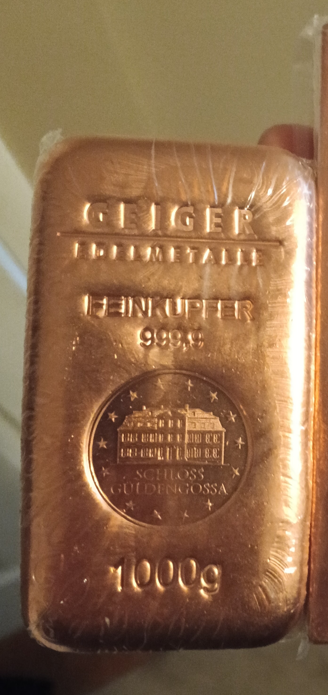 Geiger 1000g Poured Copper Bar | PeerMetals