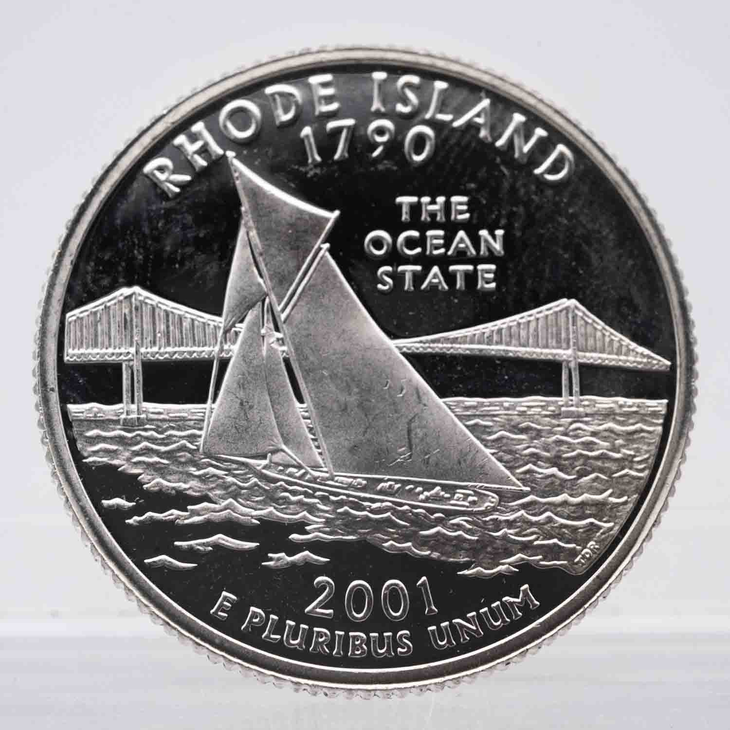 2001 American Proof Silver Quarter Rhode Island | PeerMetals
