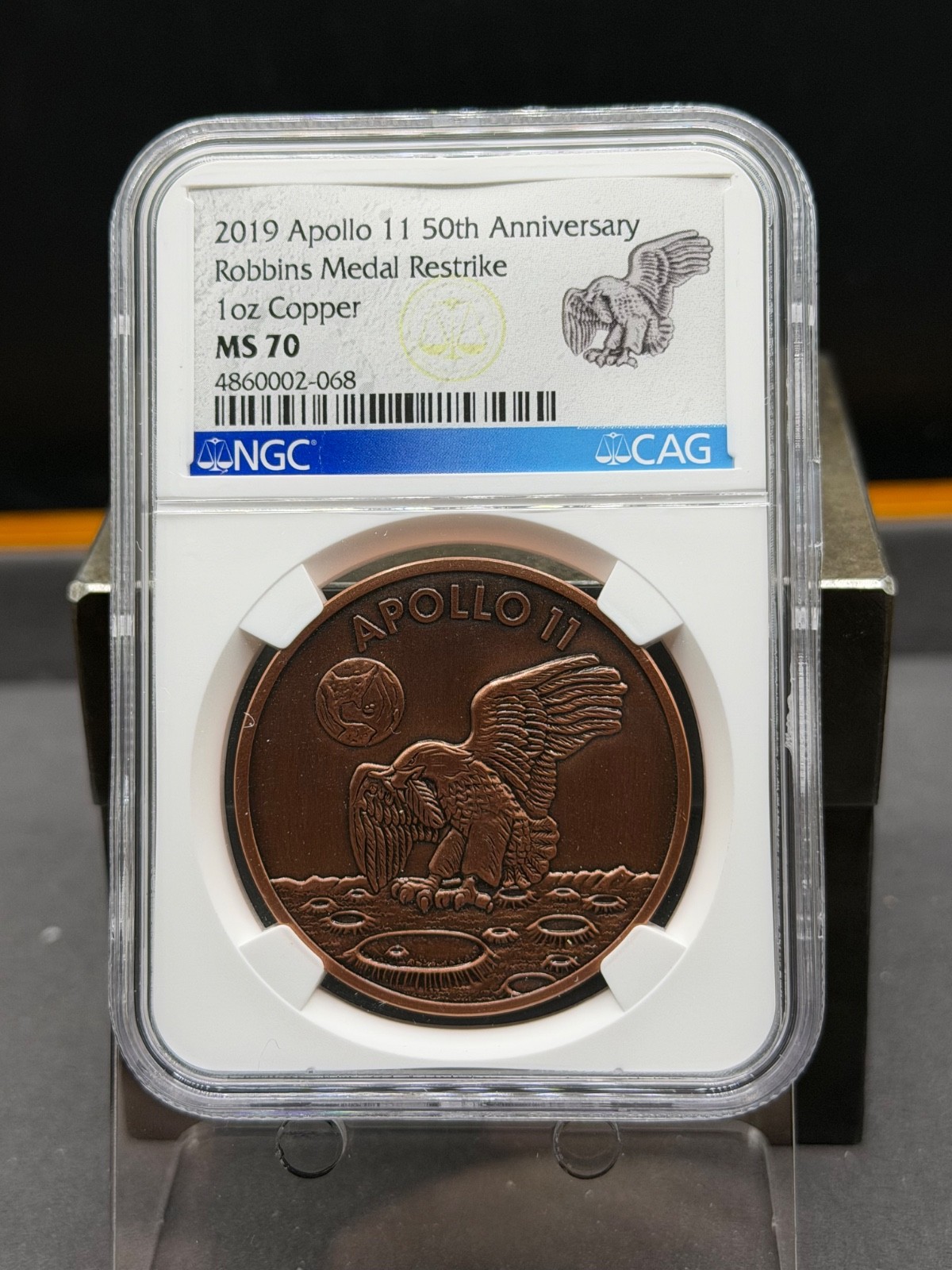 2019 Apollo 11 50th Anniv Robbins Medal Restrike | PeerMetals